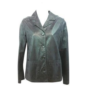 Etcetera | Jackets & Coats | Etcetera Black Perforated Jacket | Poshmark